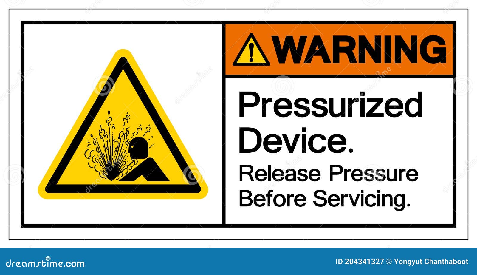Warning Pressurized Device Release Pressure Before Servicing Symbol ...