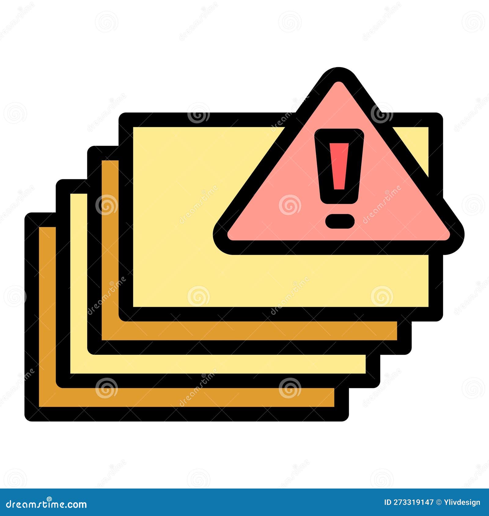 Warning Printing Sheets Icon Vector Flat Stock Vector - Illustration of ...