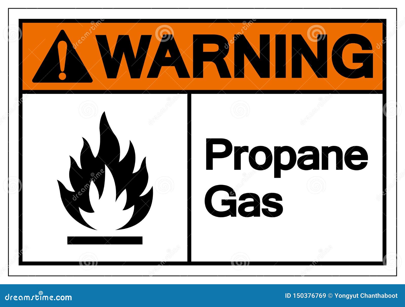 Warning Propane Gas Symbol Sign, Vector Illustration, Isolate on White ...