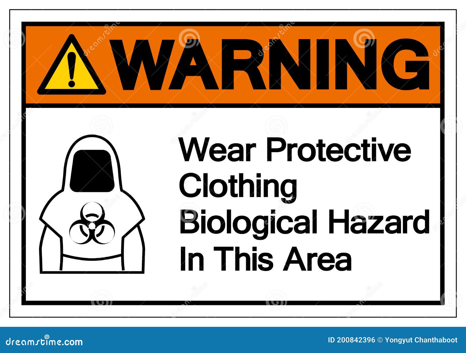 Warning Protective Clothing Biological Hazard Symbol, Vector ...