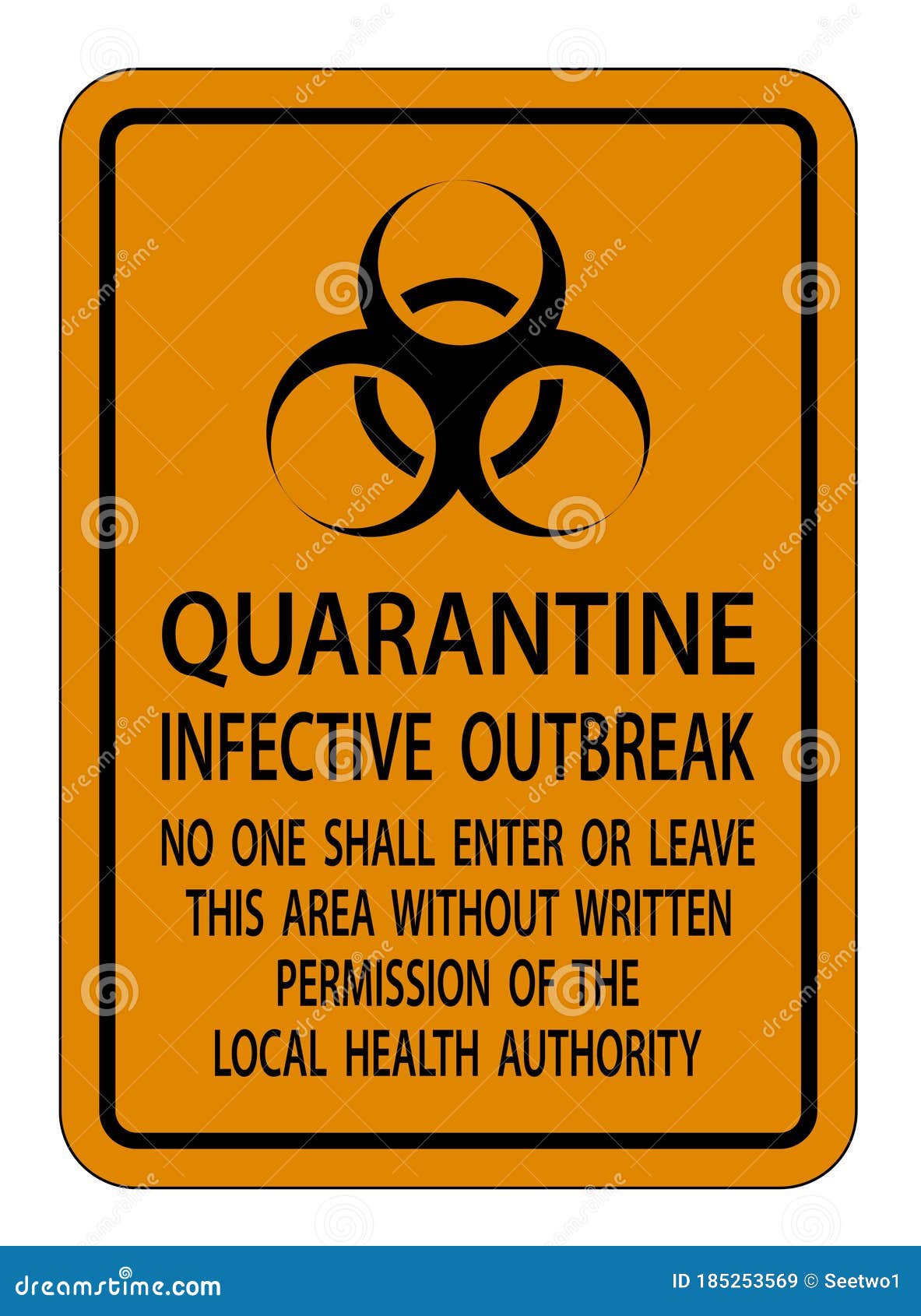 Warning Quarantine Infective Outbreak Sign Isolate on Transparent ...