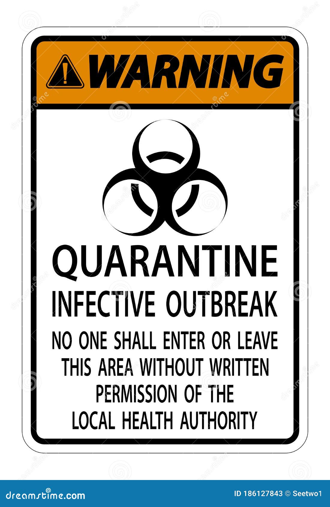 Warning Quarantine Infective Outbreak Sign Isolate on Transparent ...