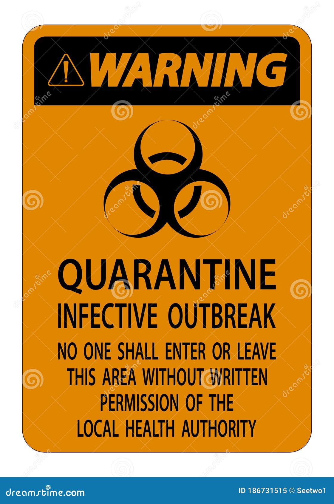 Warning Quarantine Infective Outbreak Sign Isolate On Transparent ...
