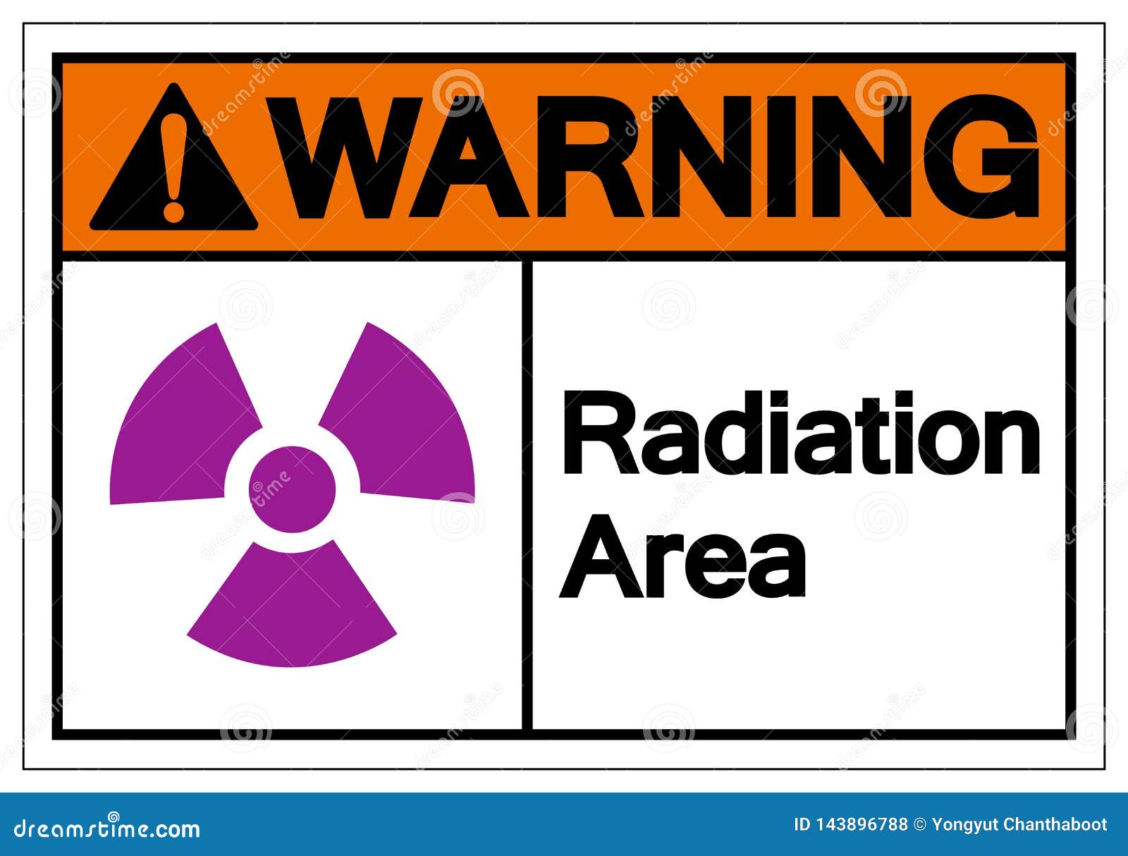 Warning Radiation Area Symbol Sign, Vector Illustration, Isolate on ...