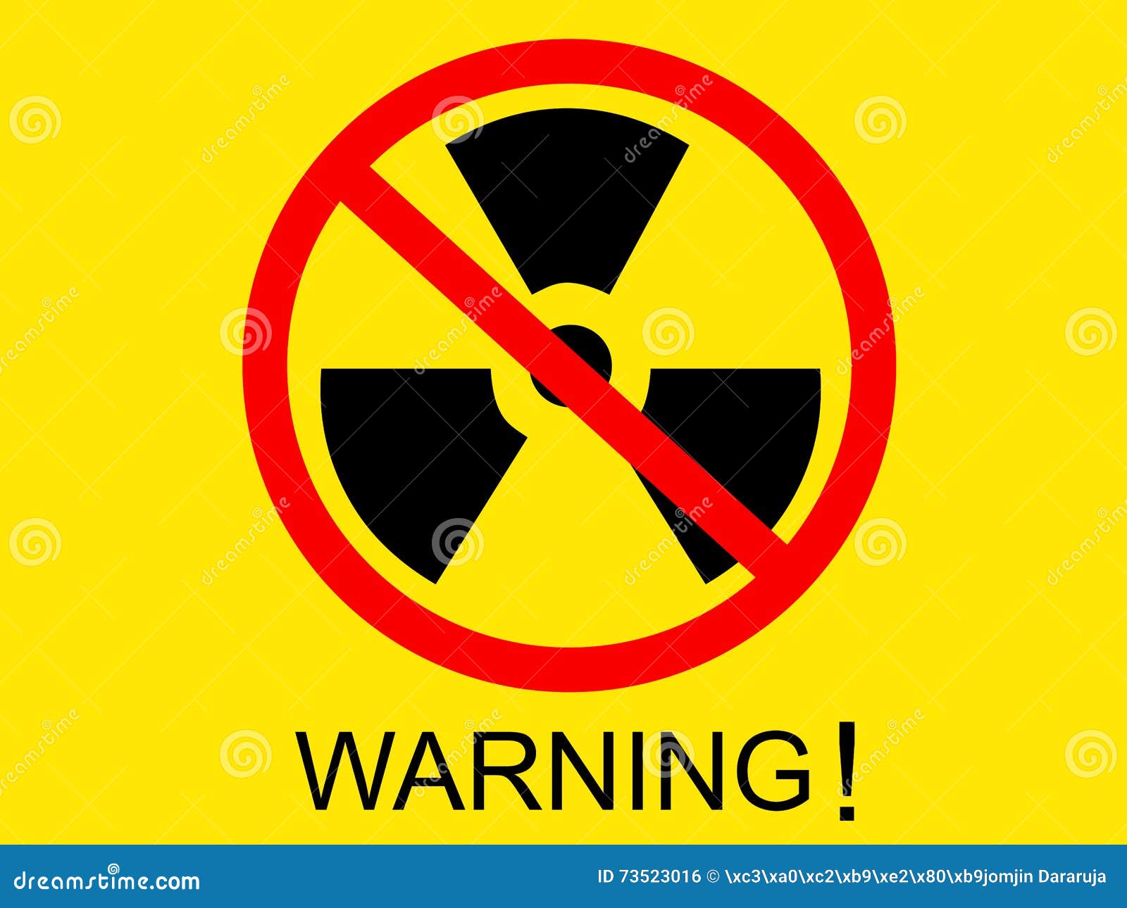 Warning Radiation Icon Symbol Black on Yellow Screen with Warning Word ...