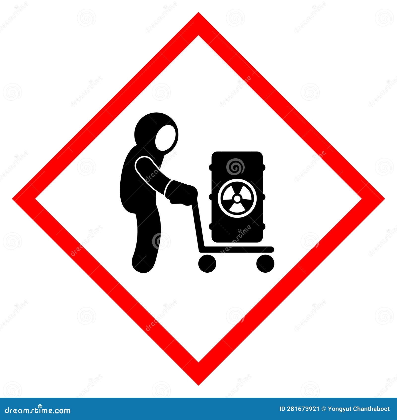 Warning Radioactive Area Symbol Sign, Vector Illustration, Isolate on ...