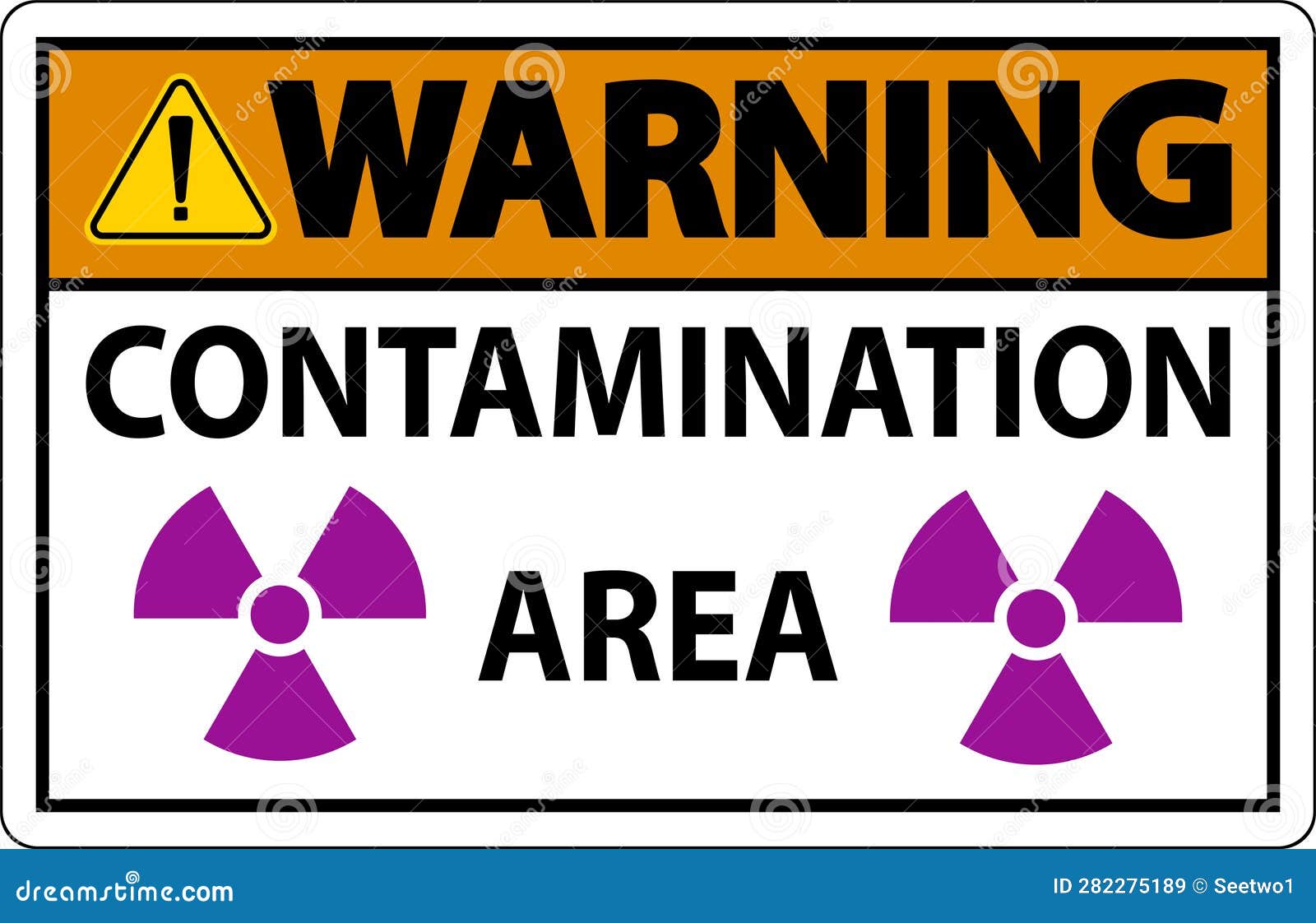 Warning Radioactive Materials Sign Caution Contamination Area Stock ...