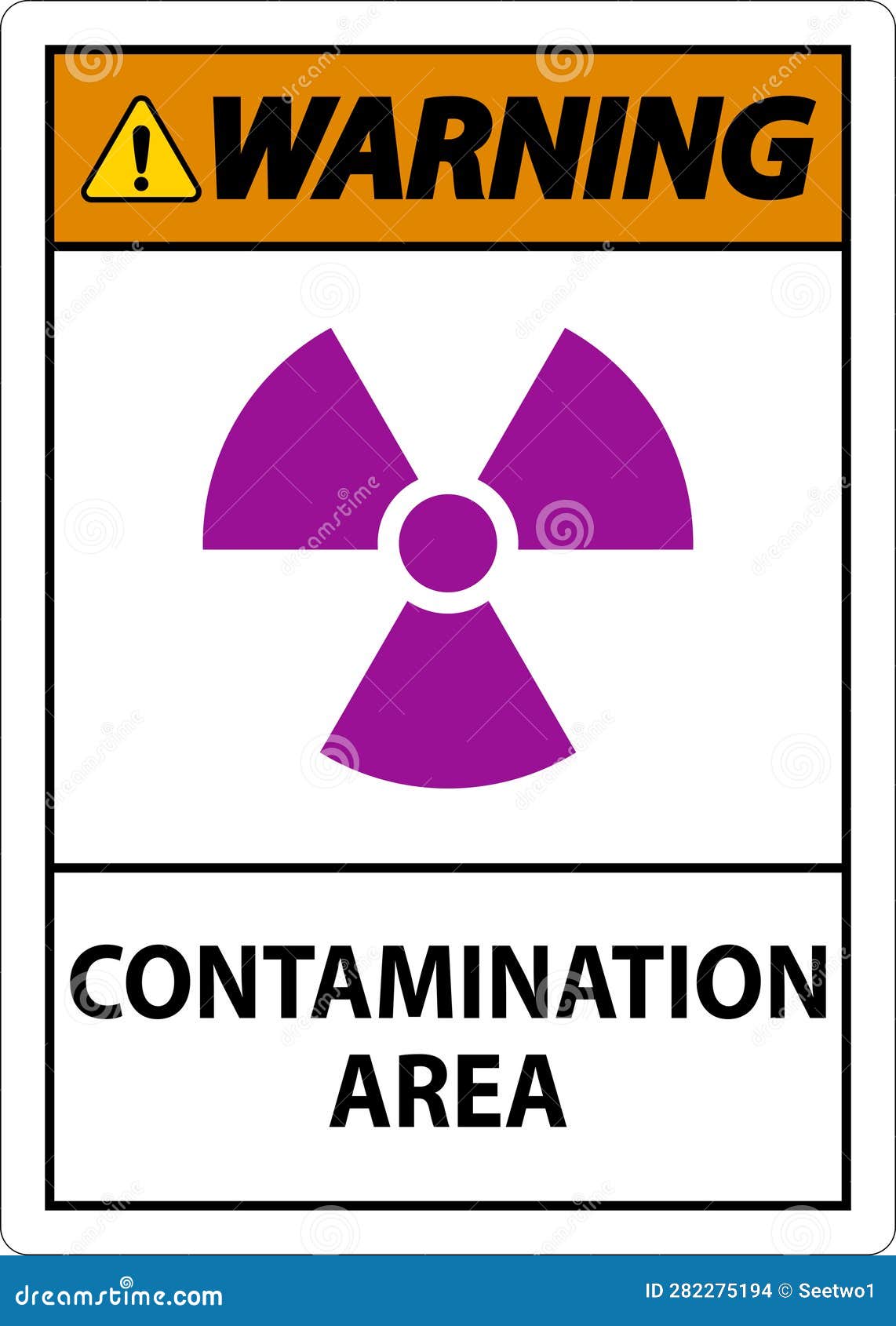 Warning Radioactive Materials Sign Caution Contamination Area Stock ...