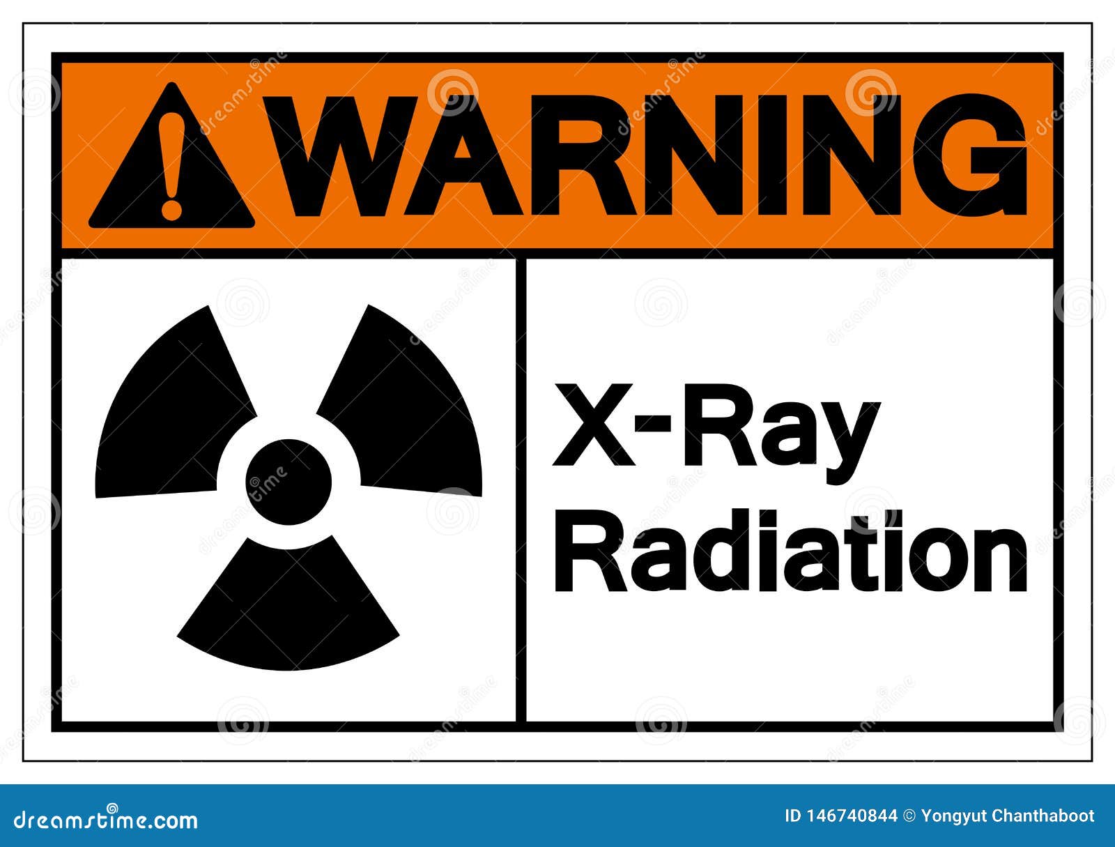 Warning X-Ray Radiation Symbol Sign, Vector Illustration, Isolate on ...