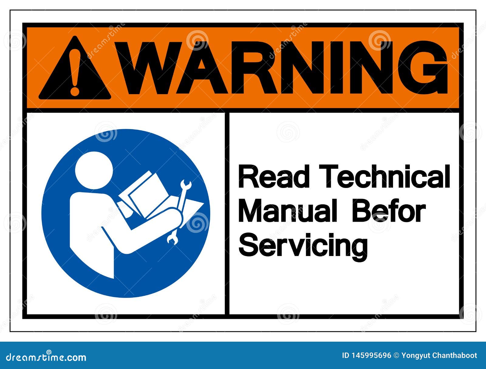Warning Read Technical Manual Before Servicing Symbol Sign, Vector ...