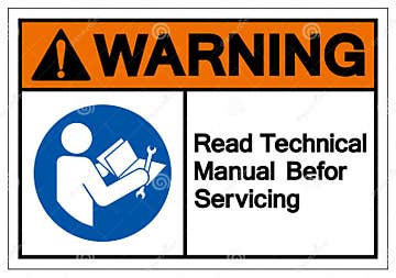 Warning Read Technical Manual before Servicing Symbol Sign, Vector ...