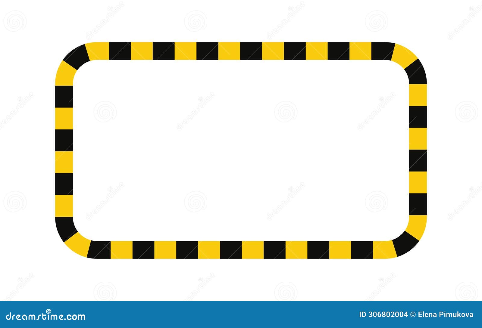 Warning Rectangle Frame with Yellow and Black Tape. Barricade Lines ...