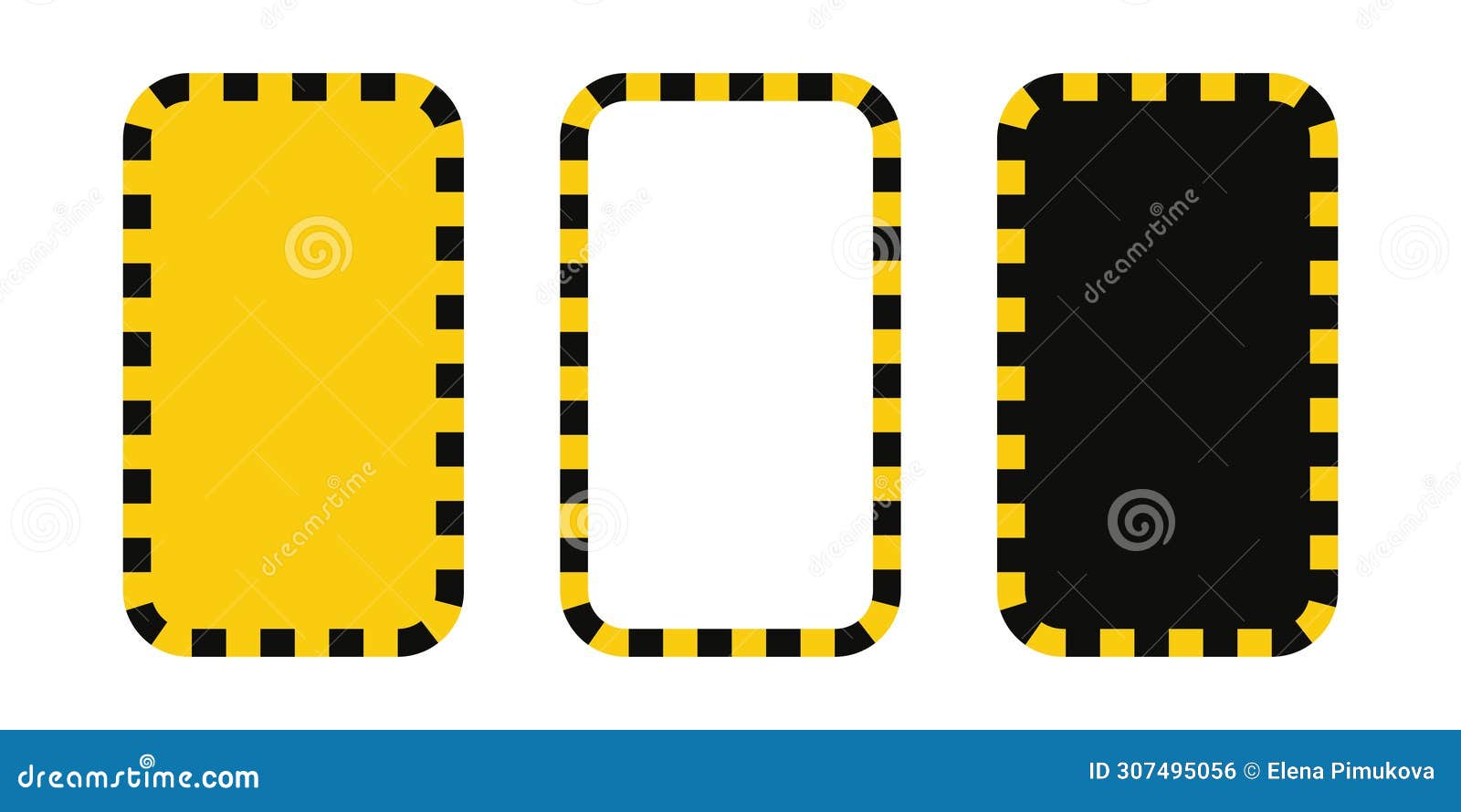 Warning Rectangle Frame with Yellow and Black Tape. Barricade Lines ...