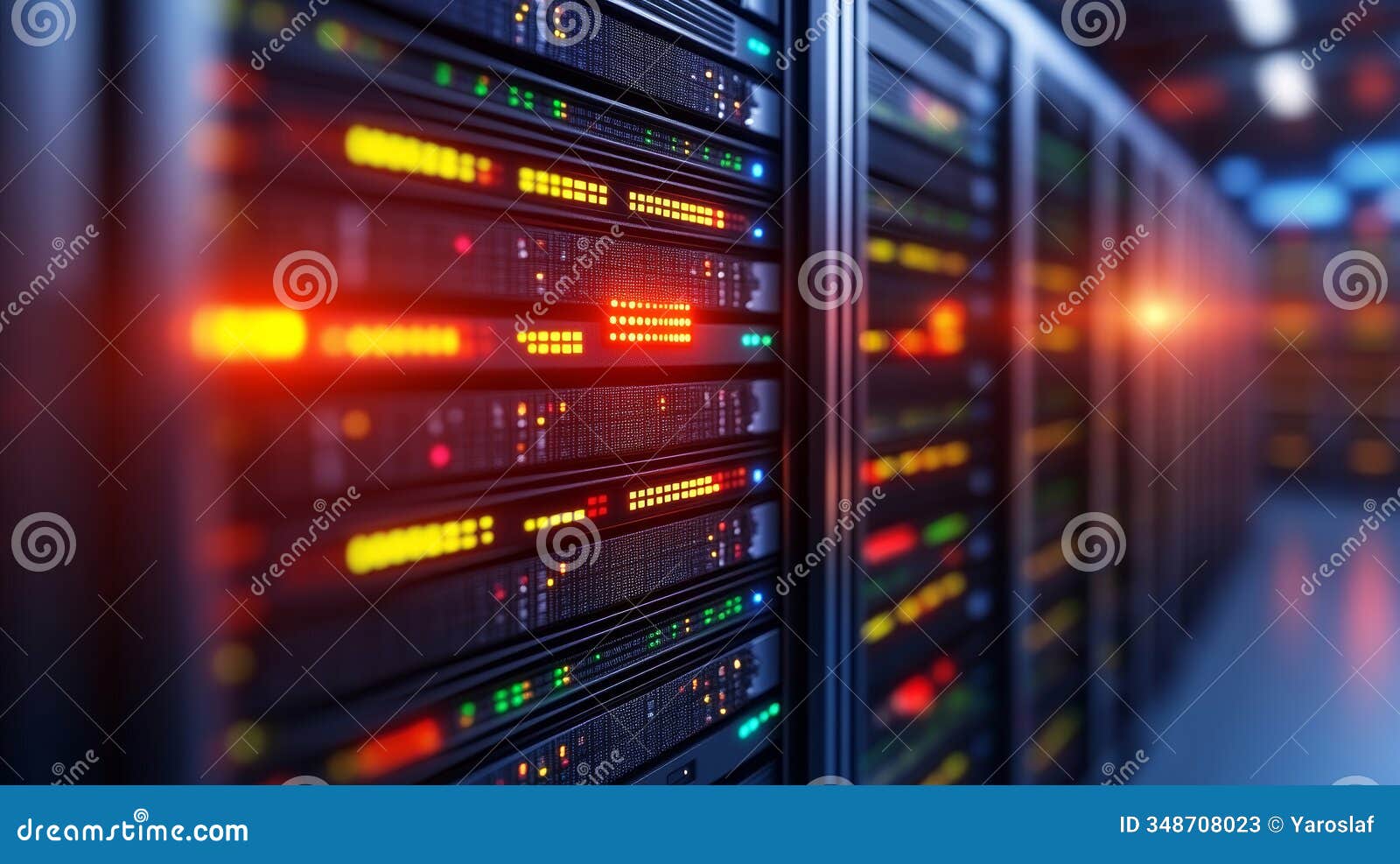 Warning: Red Blinking Server Racks in a Modern Data Center Indicate a ... Warning: Red Blinking Server Racks in a Modern Data Center Indicate a ...