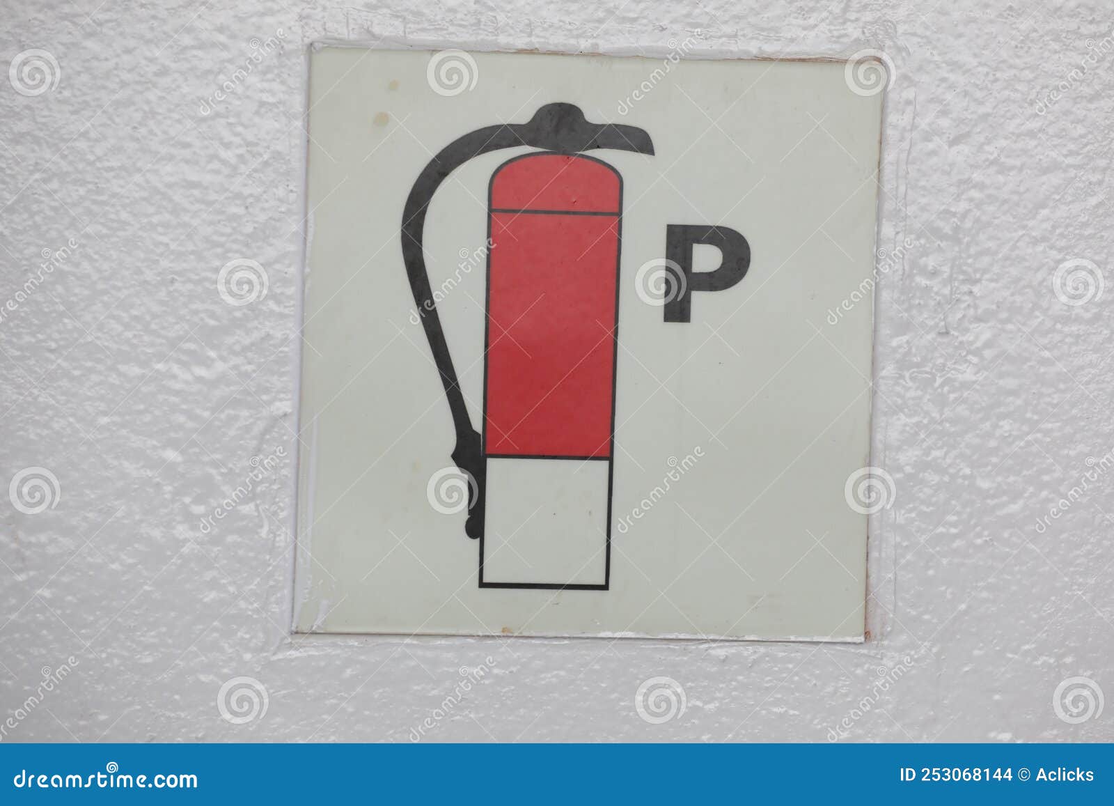 Warning Red Fire Extinguisher Label Set Stock Photo - Image of chemical ...
