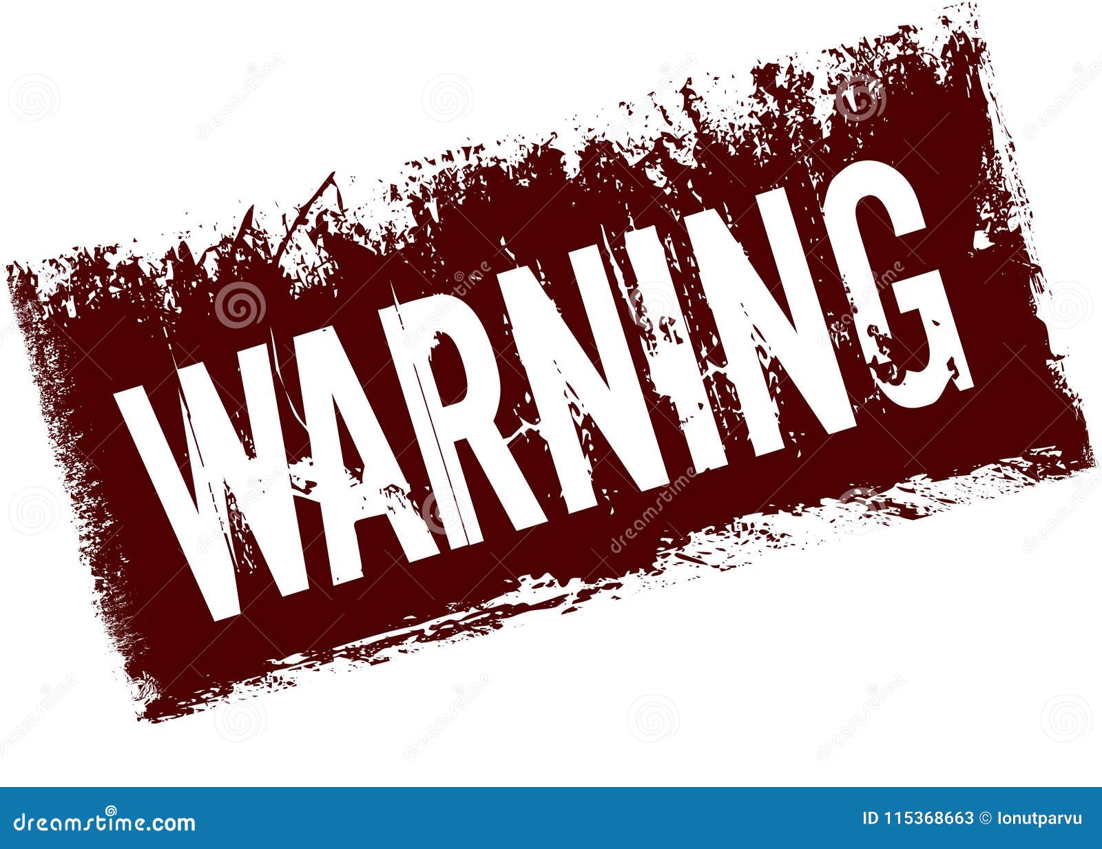 WARNING on Red Retro Distressed Background. Stock Illustration ...