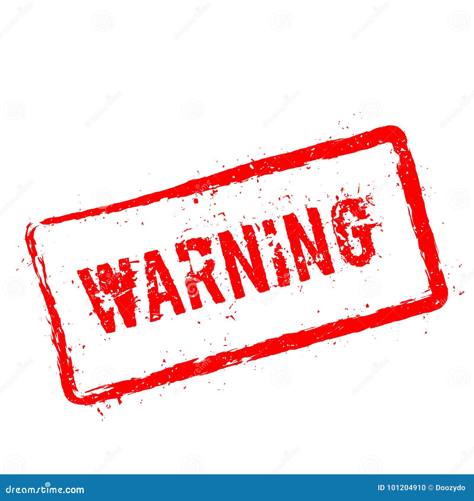 Warning Red Rubber Stamp Isolated on White. Stock Vector - Illustration ...