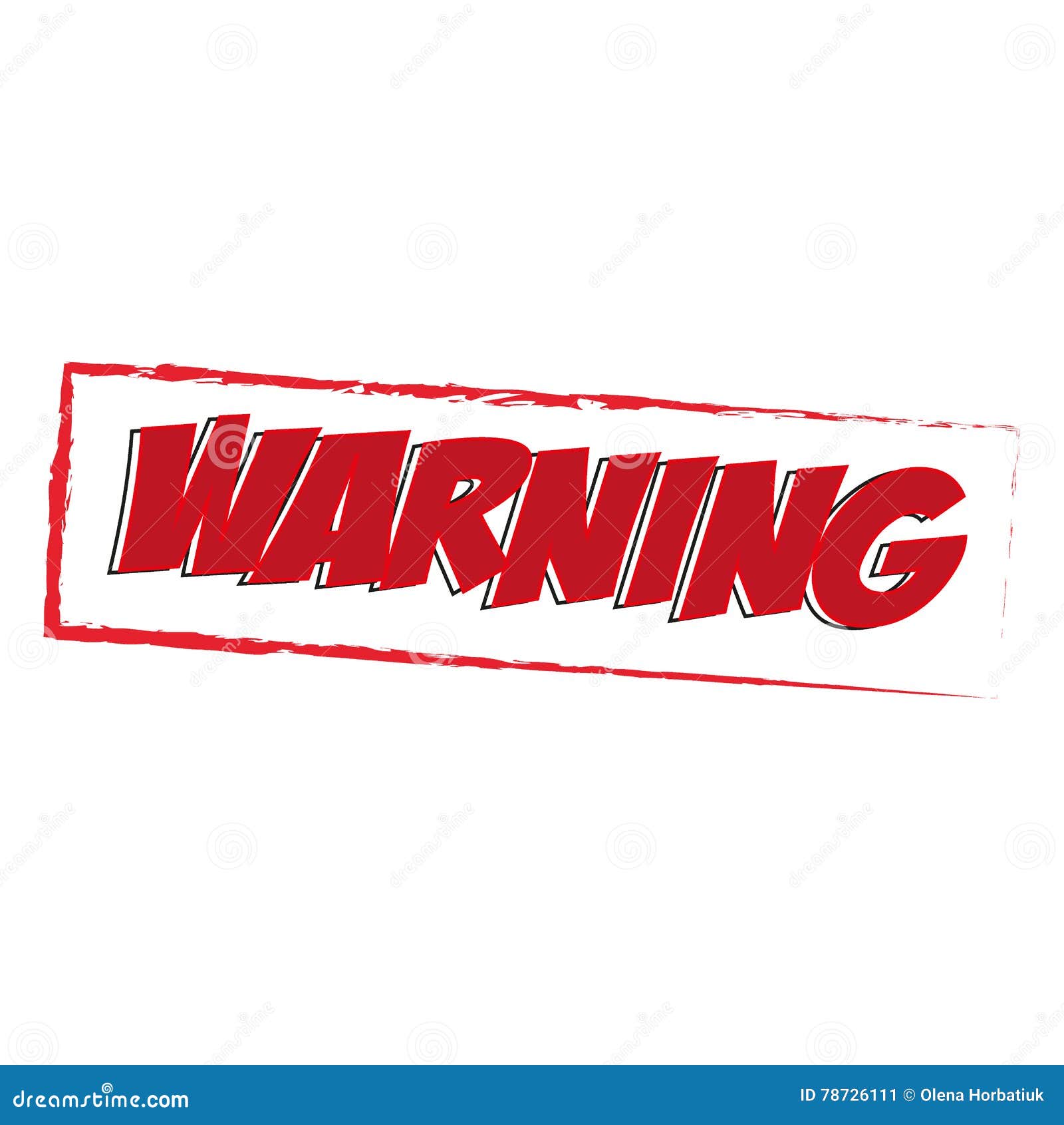 Warning red square. stock illustration. Illustration of threat - 78726111