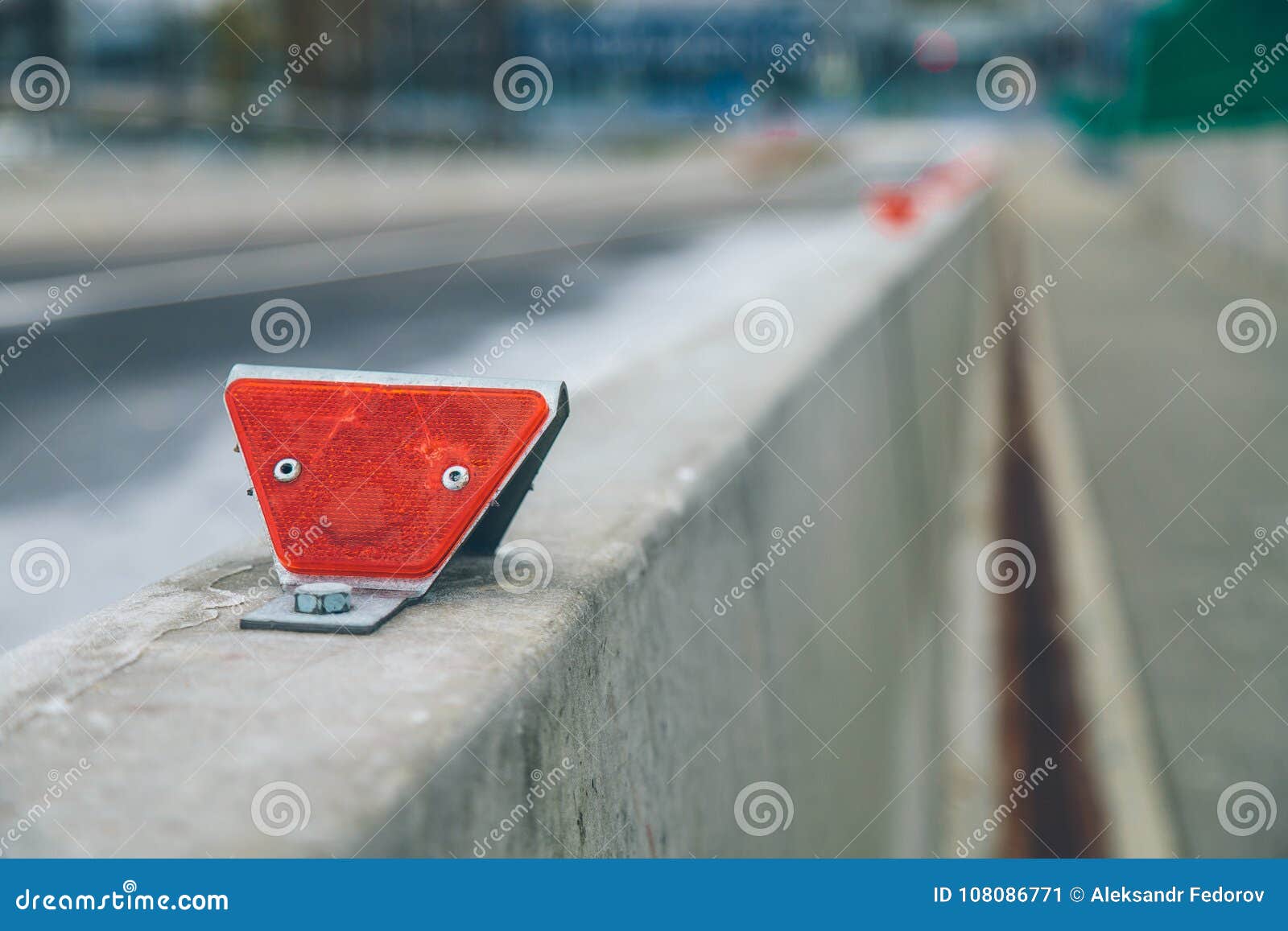 Warning Reflectors on the Barrier Stock Image - Image of outdoor ...