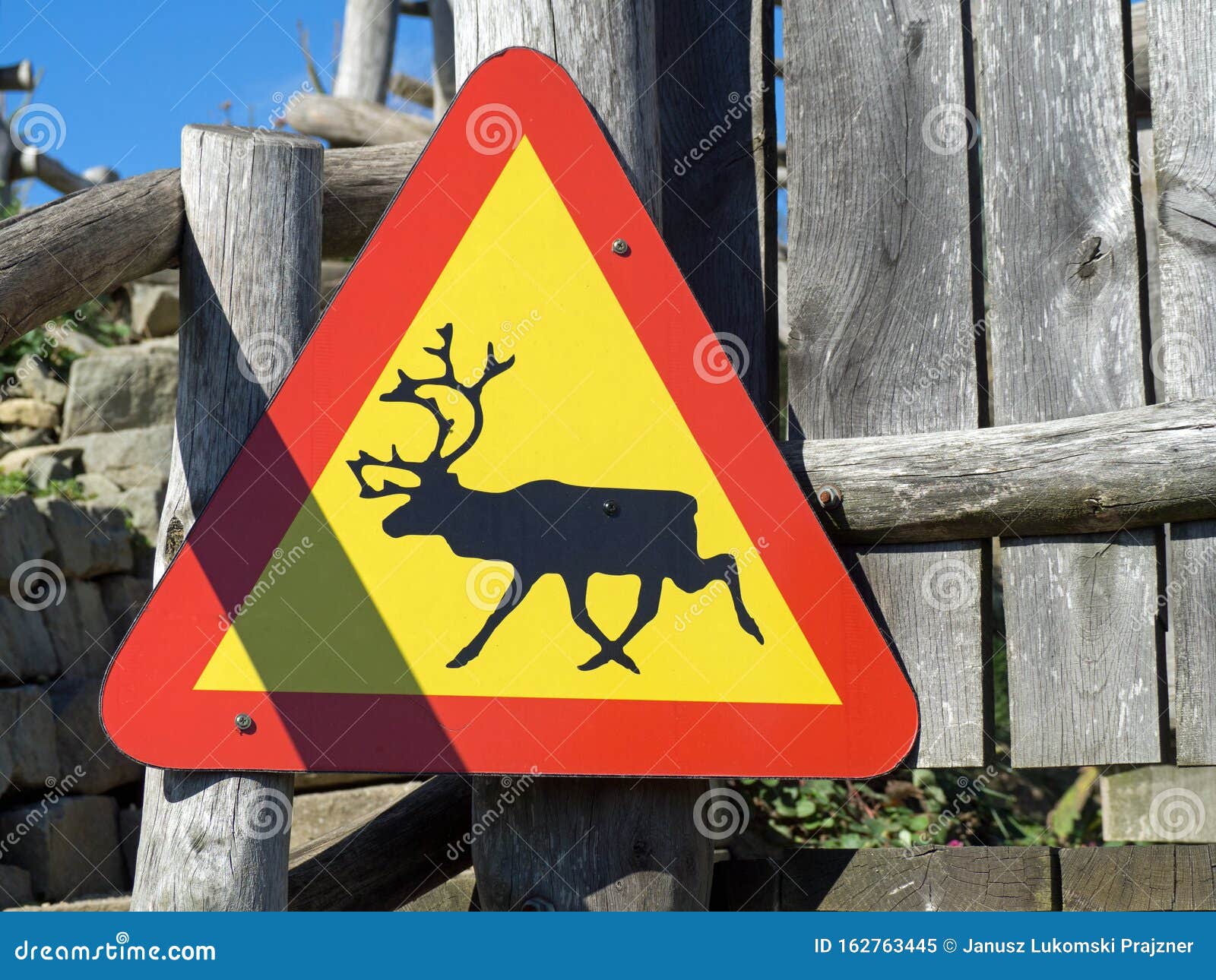 Reindeer Warning Sign Sweden Royalty-Free Stock Photography ...