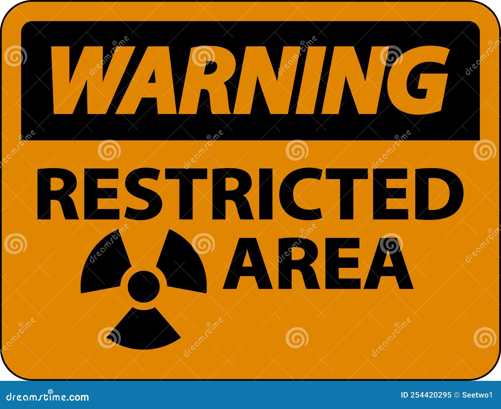 Warning Restricted Area Sign on White Background Stock Vector ...