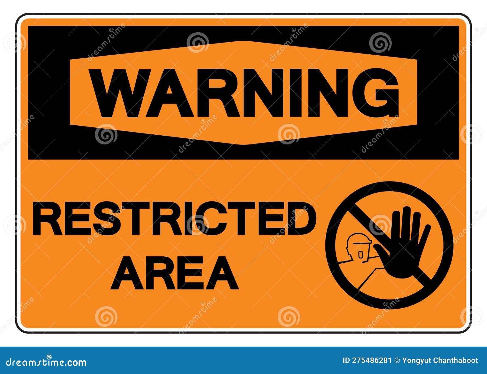 Warning Restricted Area Symbol Sign, Vector Illustration, Isolate on ...