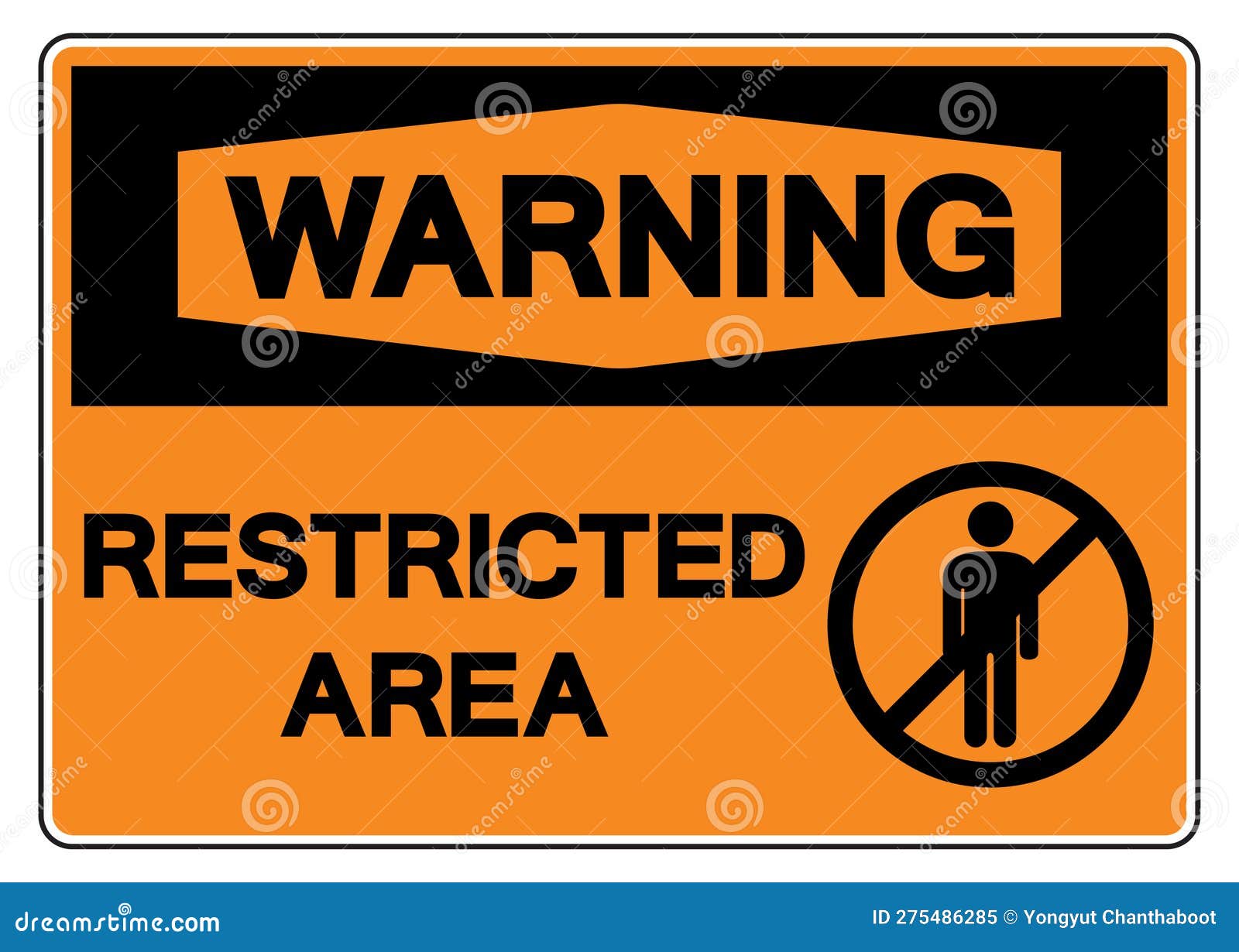 Warning Restricted Area Symbol Sign, Vector Illustration, Isolate on ...