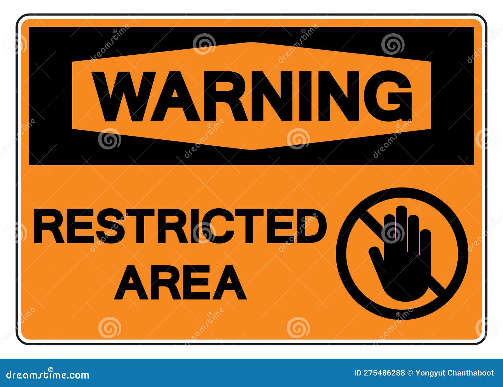 Warning Restricted Area Symbol Sign, Vector Illustration, Isolate on ...