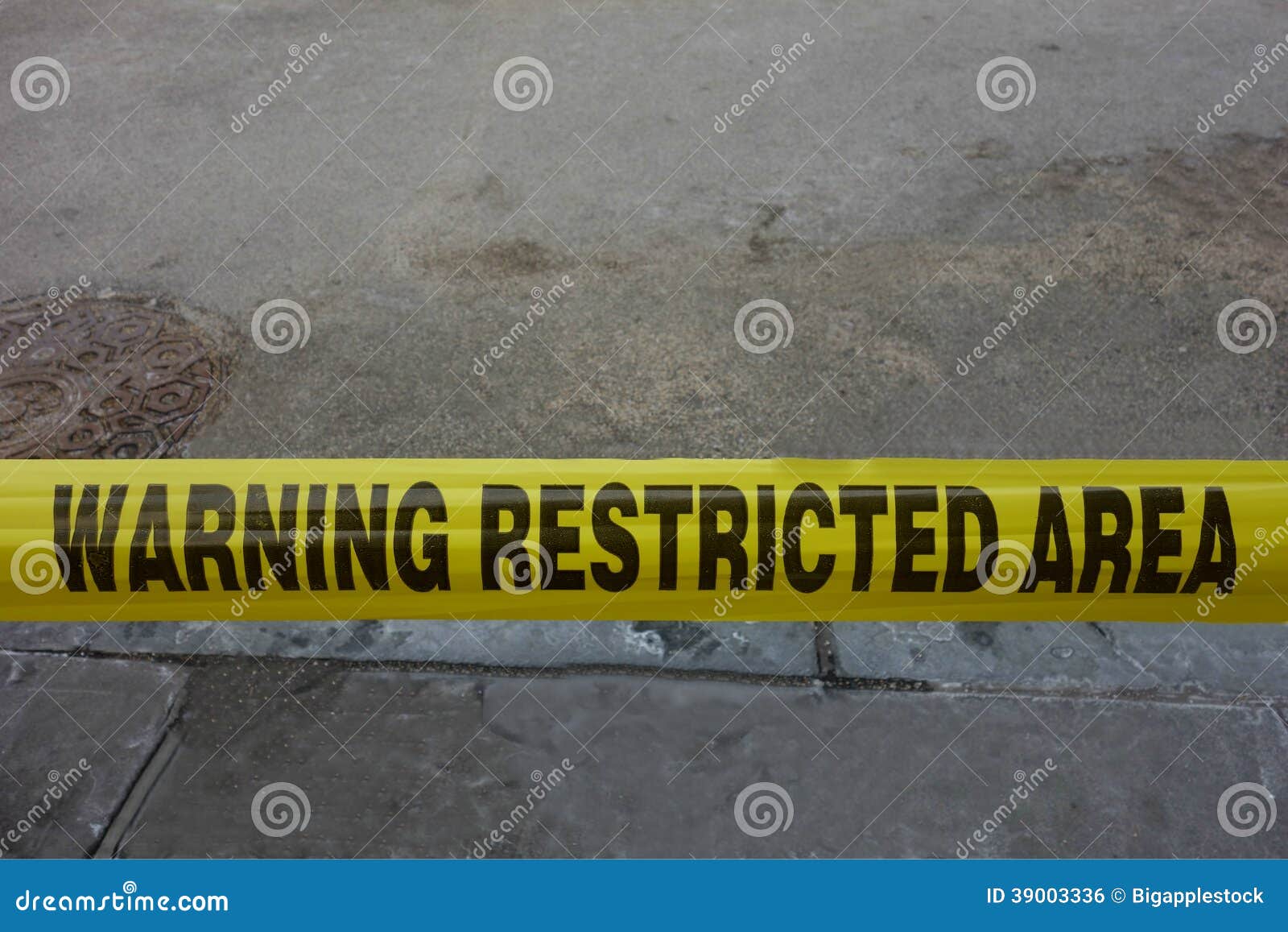 Warning Restricted Area stock photo. Image of barrier - 39003336