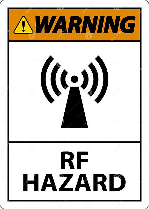 Warning RF Hazard Sign on White Background Stock Vector - Illustration ...
