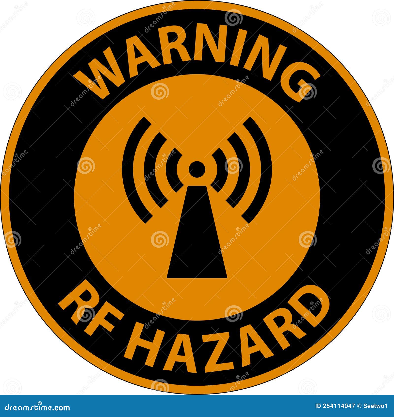 Warning RF Hazard Sign on White Background Stock Vector - Illustration ...