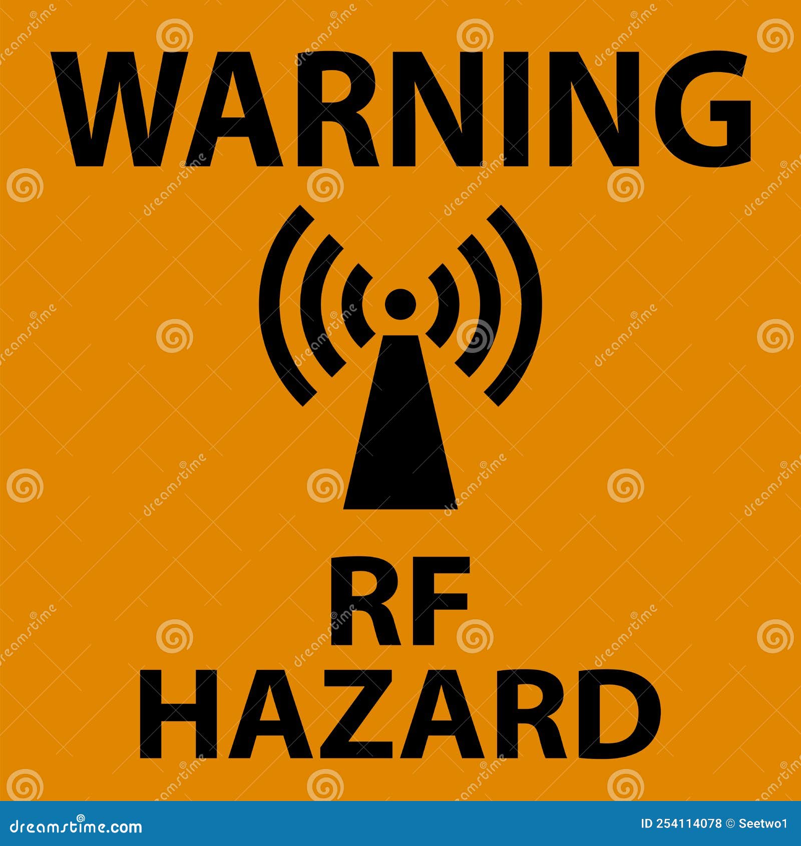 Warning RF Hazard Sign on White Background Stock Vector - Illustration ...