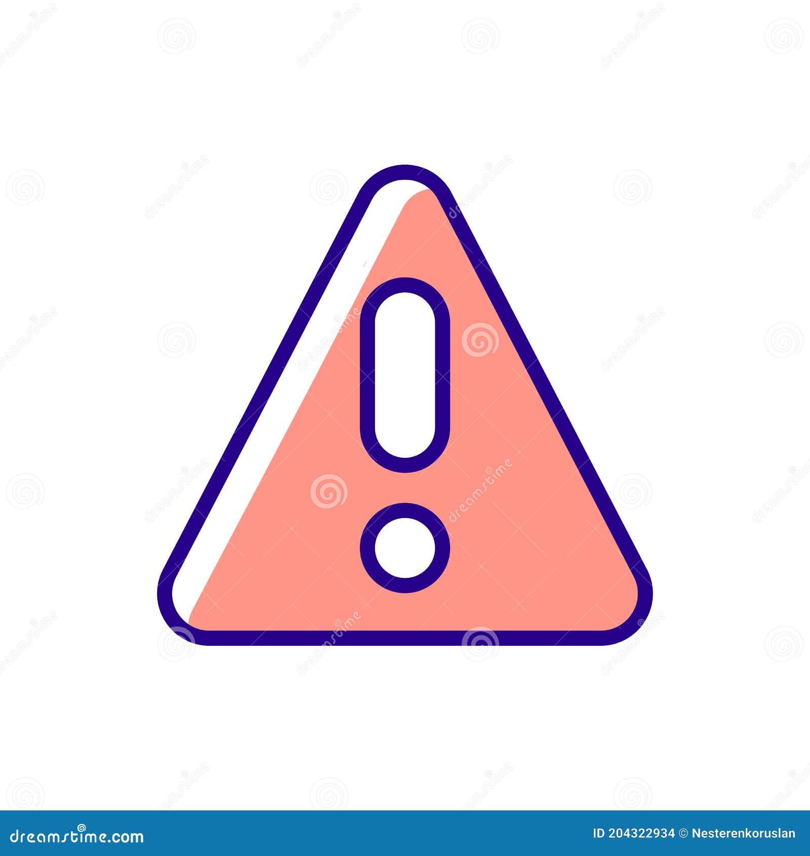 Warning RGB color icon stock vector. Illustration of isolated - 204322934
