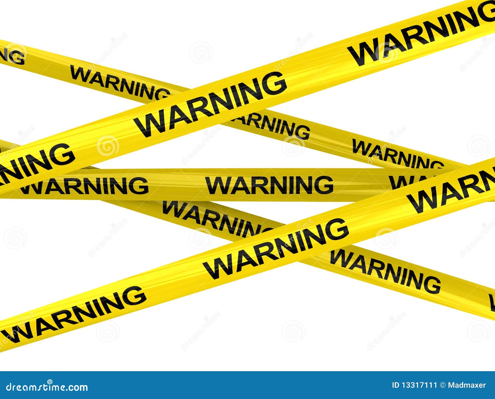 Warning Red Ribbons. Dangerous Crossing Stripes. Realistic Attention ...