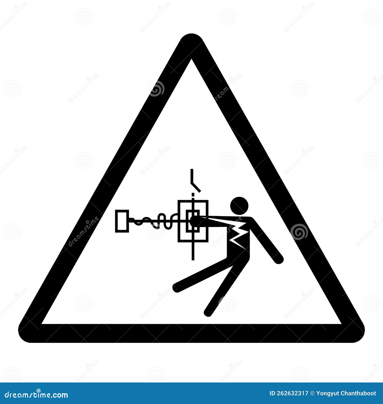 Warning Risk Electrical Shock Symbol Sign ,Vector Illustration, Isolate ...
