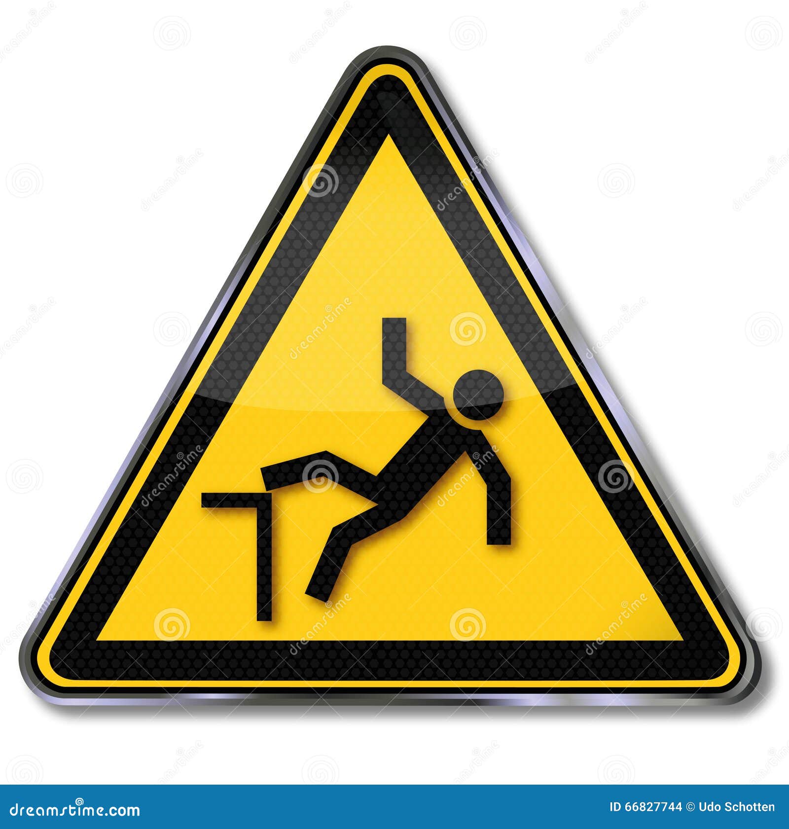 Warning of risk of falls stock vector. Illustration of pictogram - 66827744
