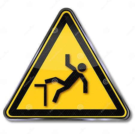 Warning of risk of falls stock vector. Illustration of pictogram - 66827744