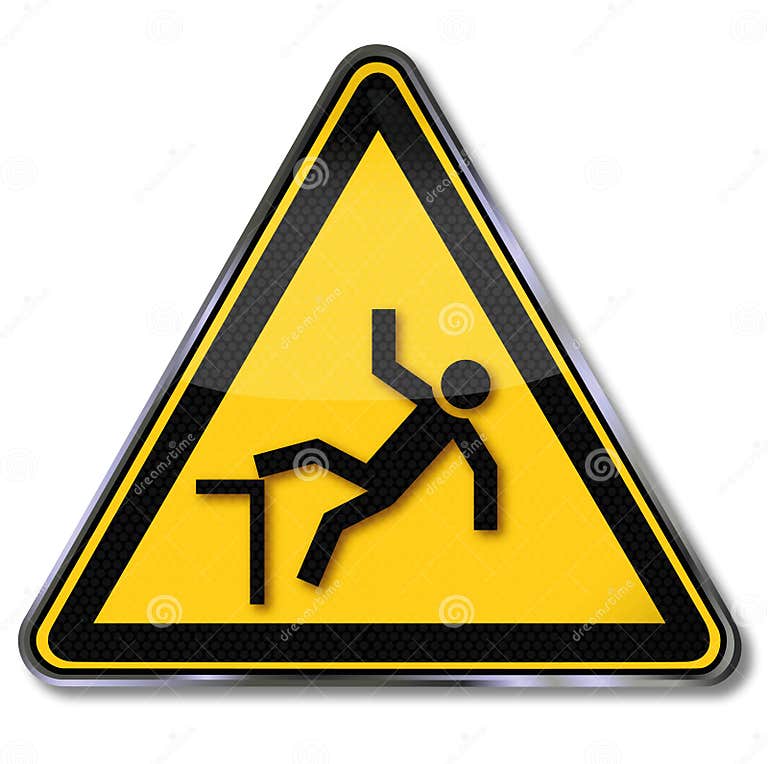 Warning of risk of falls stock vector. Illustration of pictogram - 66827744