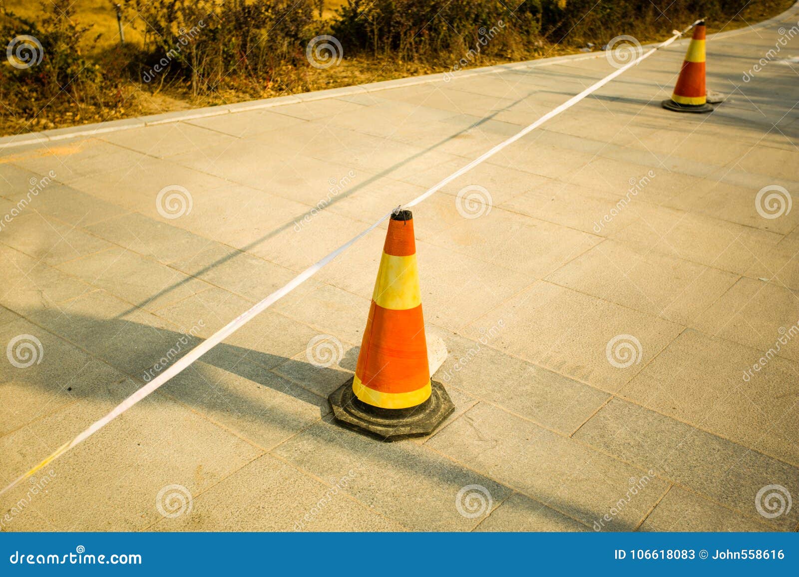 Road isolation piles stock image. Image of isolation - 106618083