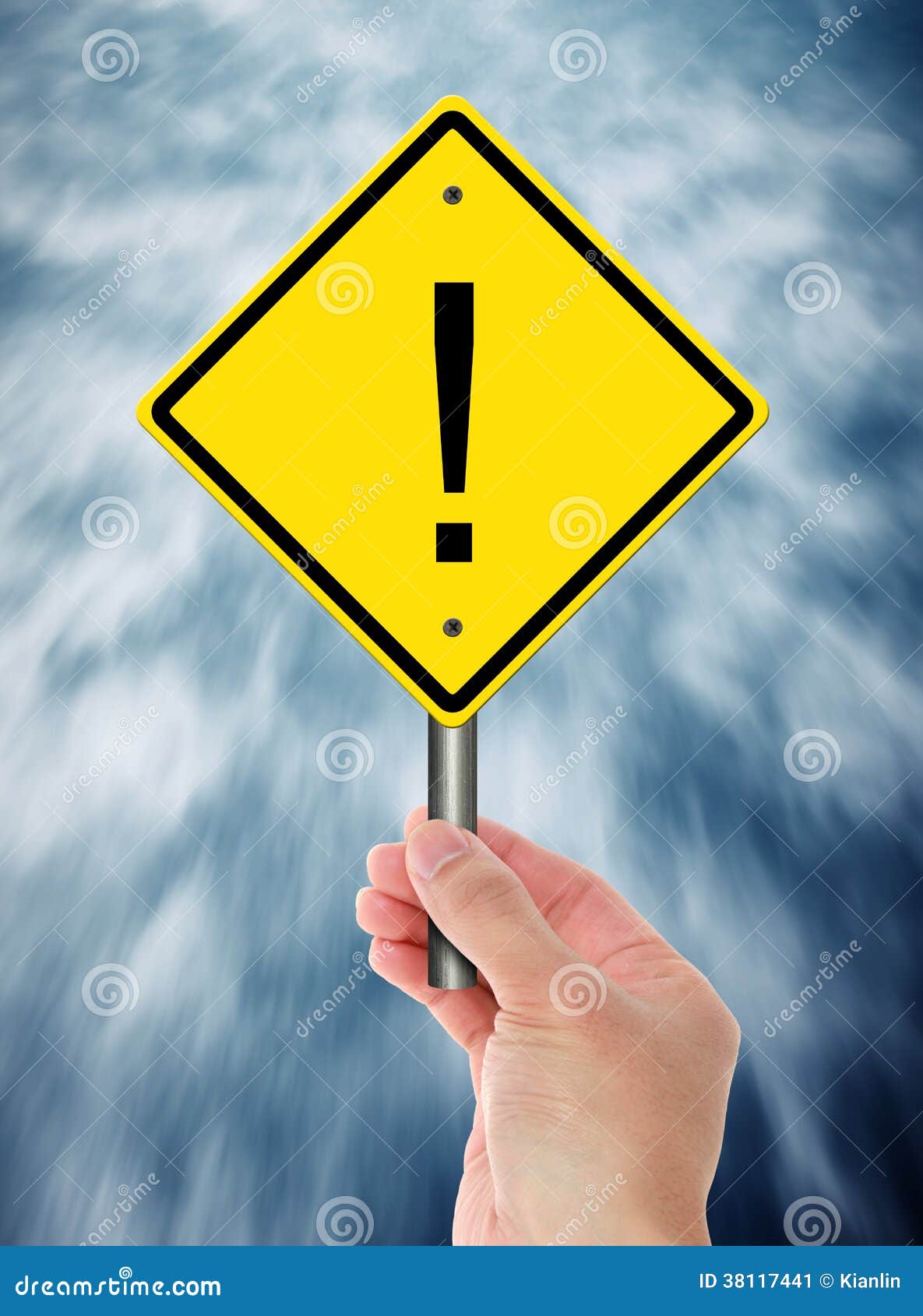 Yellow Triangle Street Sign