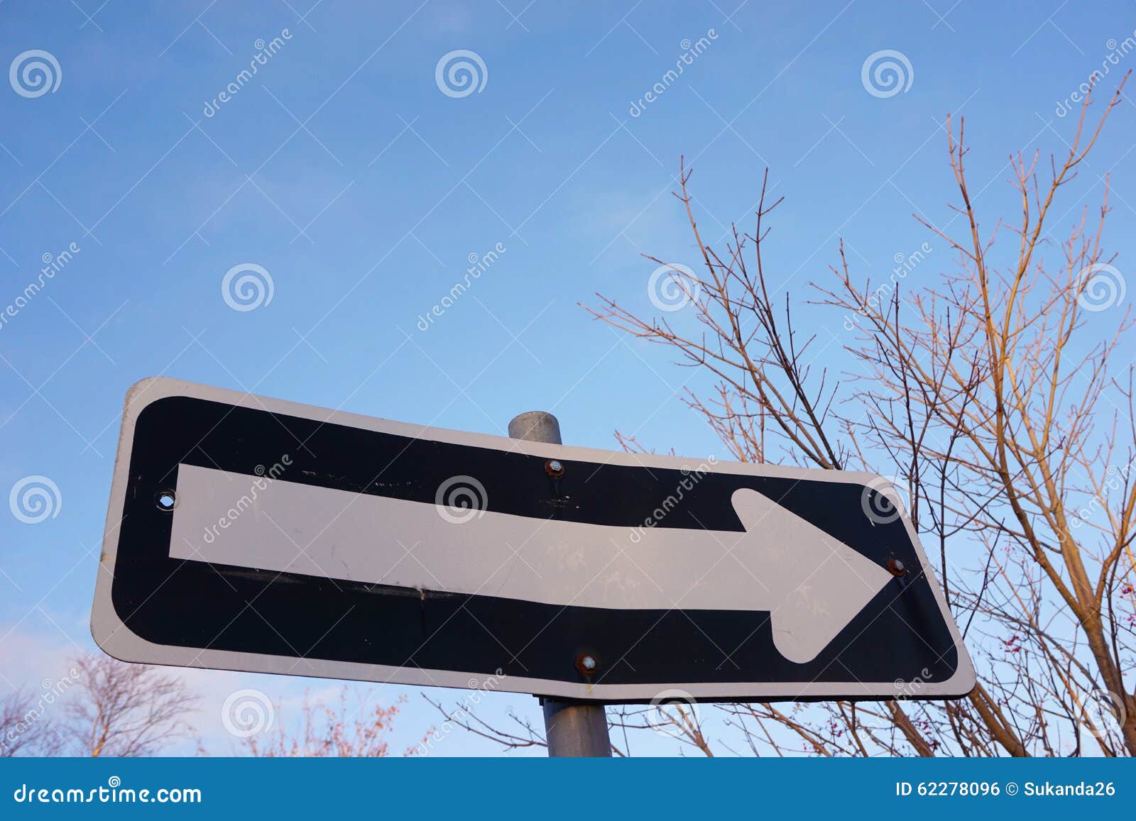 Warning Road Sign - Go Right. Stock Photo - Image of black, color: 62278096