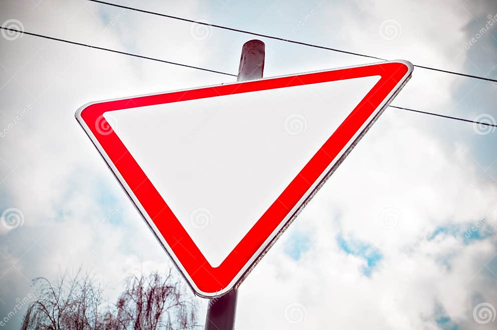 Warning Road Sign in Red Triangle Stock Image - Image of sign ...