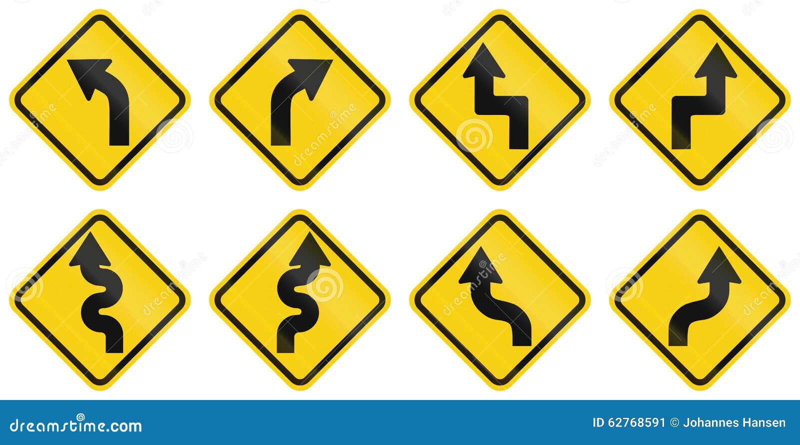 Warning Road Signs in Colombia Stock Illustration - Illustration of ...
