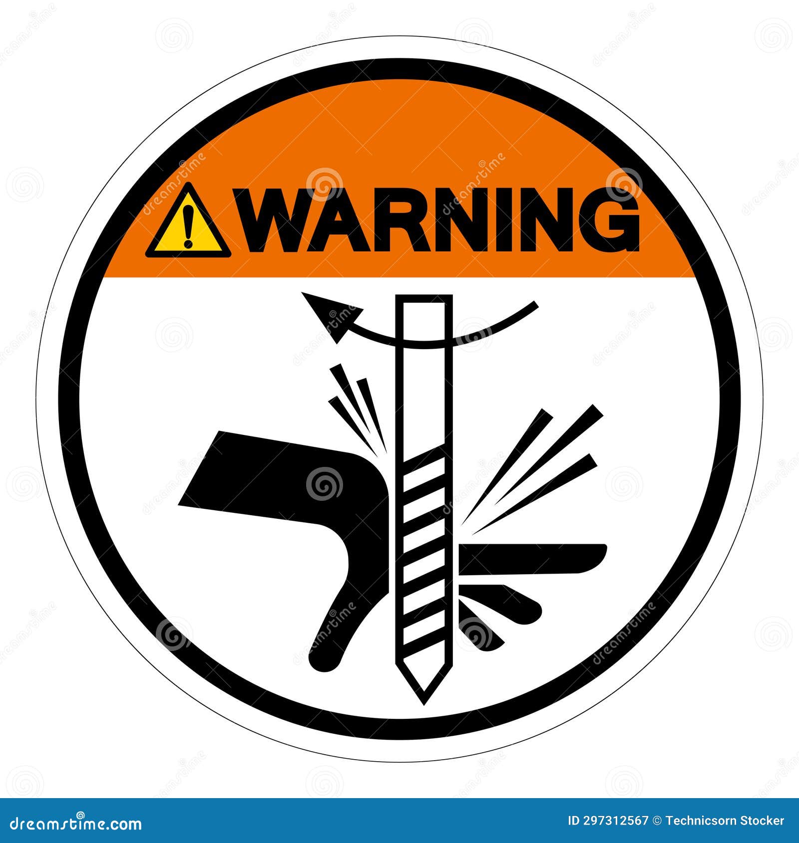 Warning Rotating Parts Inside Keep Hand Clear Lockout/Tagout Before ...