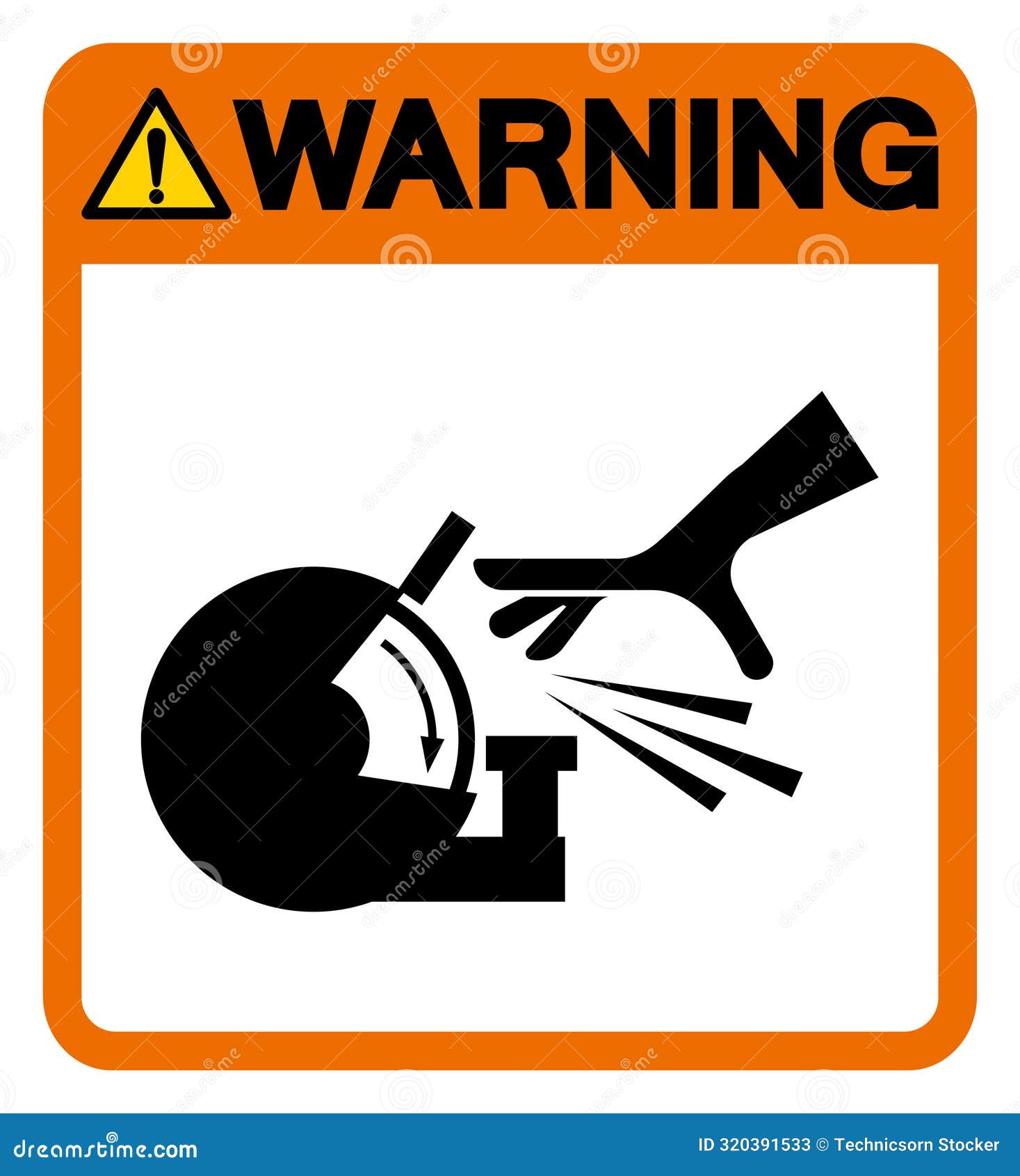 Warning Rotating Wheels Symbol Sign, Vector Illustration, Isolate on ...