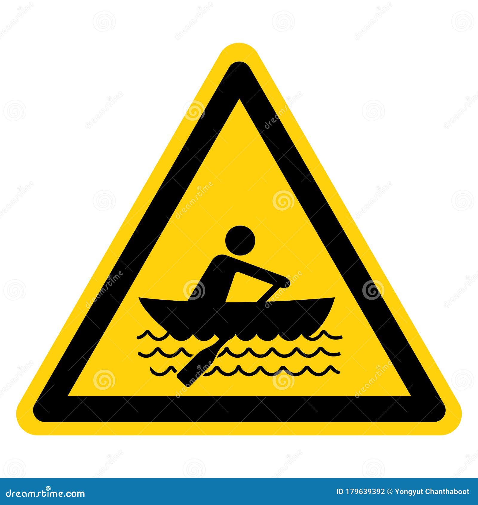 Warning Rowing Symbol Sign, Vector Illustration, Isolate on White ...