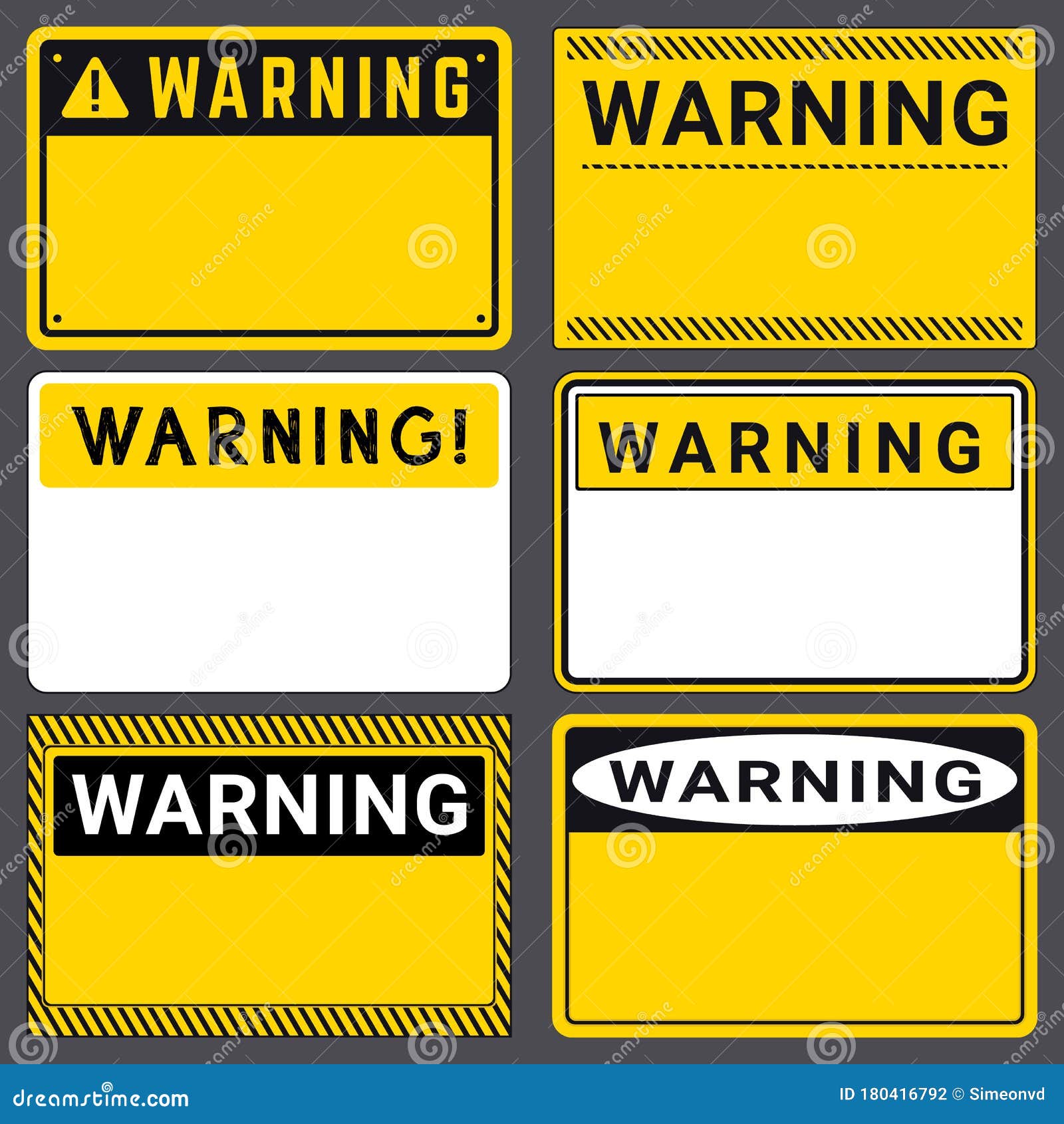 Warning. Safety Blank Labels with Space for Your Text Stock Vector ...