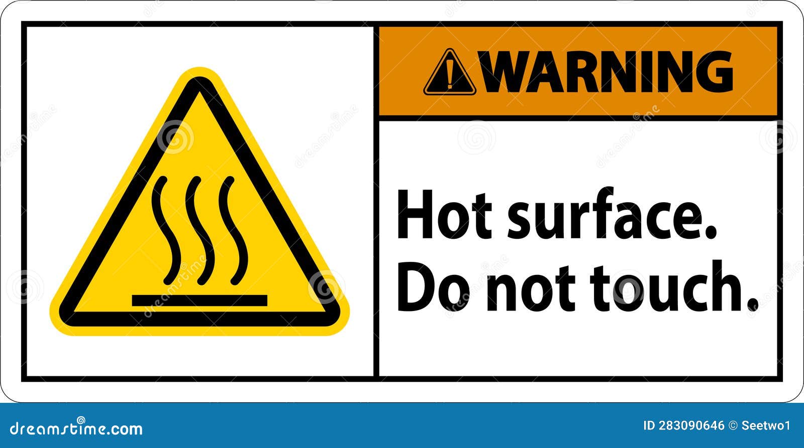 Warning Safety Label Hot Surface, Do Not Touch Stock Vector ...
