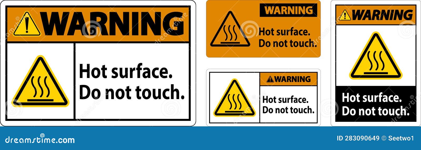 Warning Safety Label Hot Surface, Do Not Touch Stock Vector ...