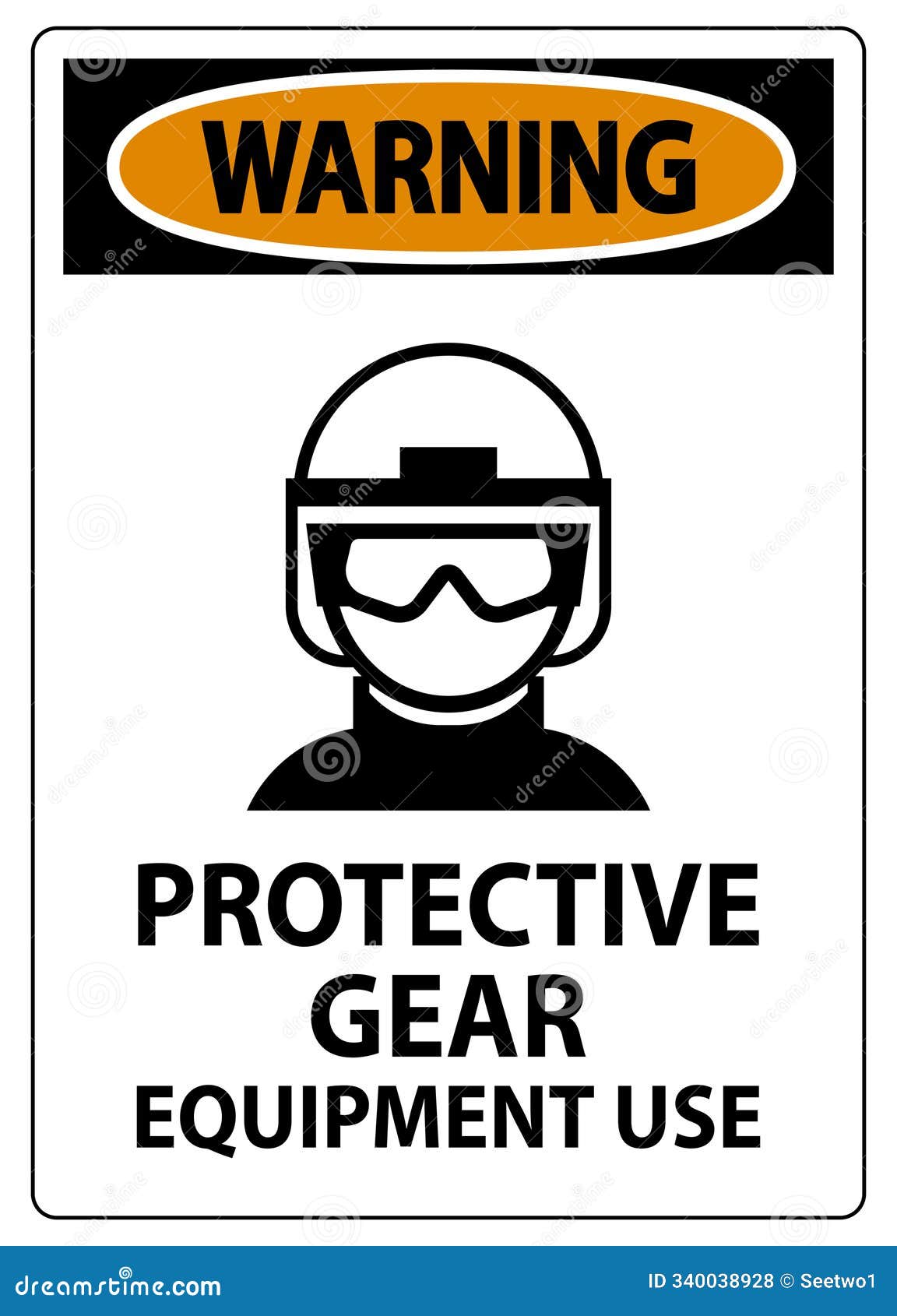 Warning Safety or Protective Gear and Equipment Use Stock Vector ...